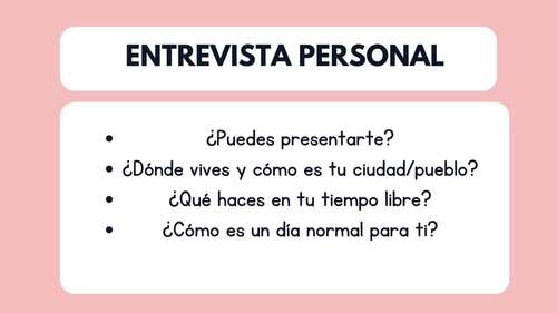 A2 PRE- INTERMEDIATE LEVEL SPANISH SPEAKING PRACTICE PRE- INTERMEDIO HABLA