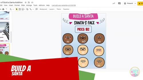 2 and 3 Digit Addition Activity Build a Santa Digital Math by Loving Math