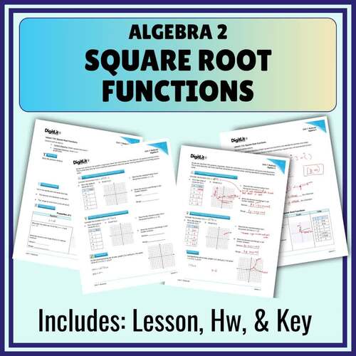 Square Root Functions Guided Notes,Worksheets,Homework 10th-12th Grade ...