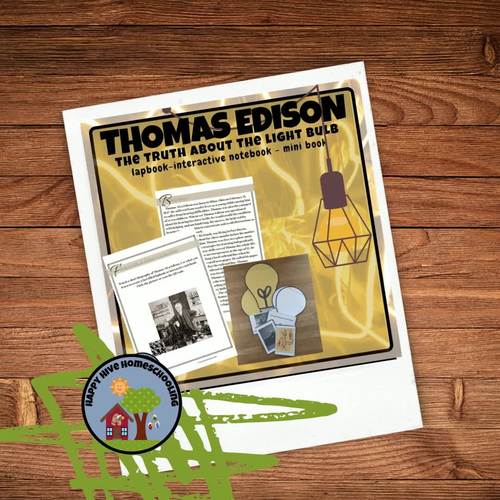 Thomas Edison Light Bulb Informational Text & Lapbook activity | TPT