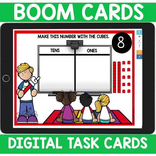 Place Value Tens and Ones up to 19 Boom Cards K.NBT.A.1 No Prep Math ...