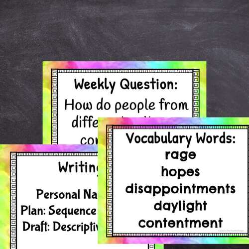 2nd Grade My View Literacy 2025: UNIT 3 FOCUS WALL POSTERS: Weeks 1-5