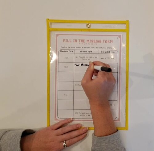 4 and 5 digit place value missing forms activity by Master Your Math ...