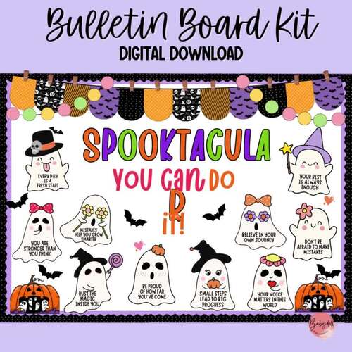 Cute Halloween Ghost Bulletin Board | Positive Affirmations Classroom ...