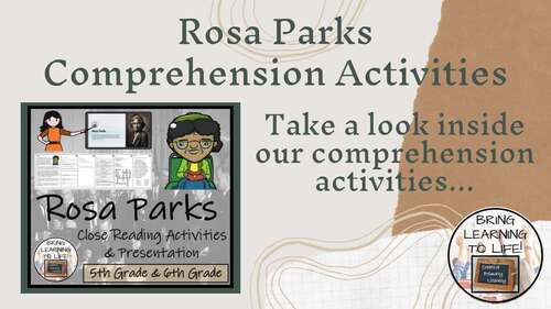 Rosa Parks Close Reading Passage & Comprehension Activities | 5th–6th Grade