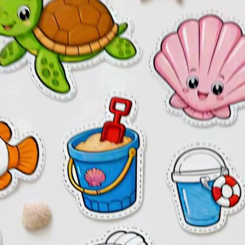 Sea Animal Coloring Templates for Summer DIY Crafts, Bulletin Board Decor