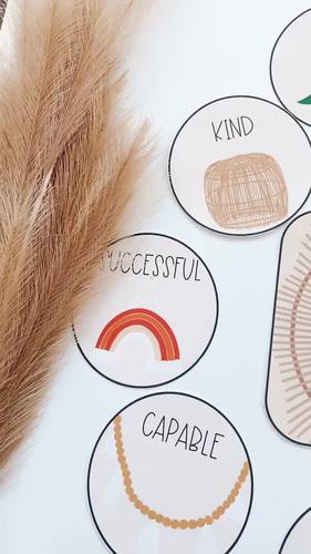 Modern Boho Classroom Decor: Affirmation Station Desert Neutrals