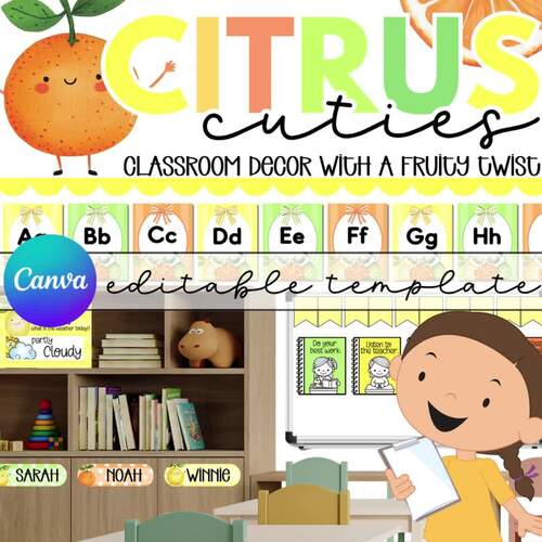 Bright Classroom Decor BUNDLE | EDITABLE in CANVA and Ready to Print ...