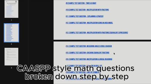 4th Math CAT Test Prep for CAASPP Smarter Balanced COMPLETE Step-by ...