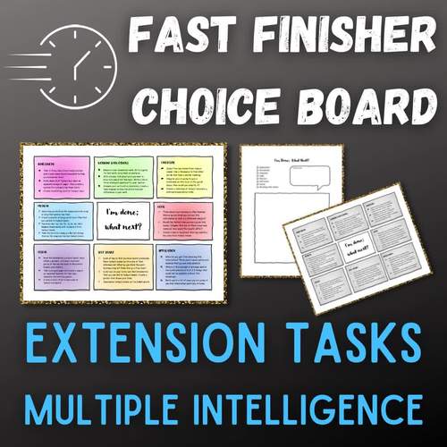 Early Finisher Choice Board | All Subjects | Multiple Intelligence ...