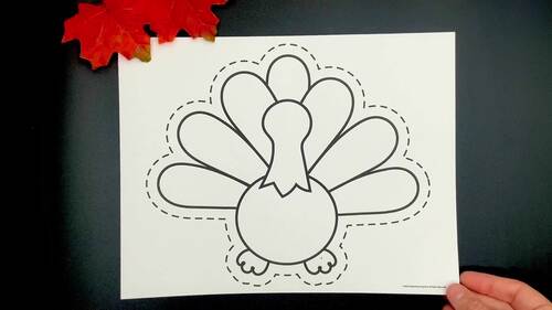 Turkey Cut Out Templates 5 Unique Designs in 3 Sizes Thanksgiving ...