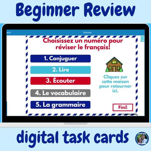 French Beginner Year 1 End Review and Test Preparation Digital Boom ...