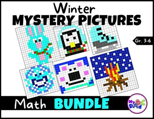 Winter Mystery Pictures Math Activities BUNDLE by myABCdad Learning for ...