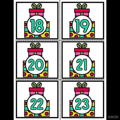 Holiday Counting Number Cards – Count by 1s & 10s for Kindergarten