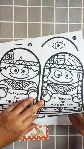 Thanksgiving Craft Thankful Mini Book –Five Senses | Pilgrim & Native ...