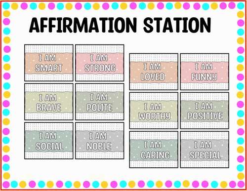 Printable Boho Neutral Dotty Positive Student Affirmation Cards ...