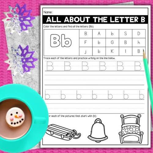Letter Worksheets | Winter Letter Worksheets | Kindergarten Letters | Pre-K