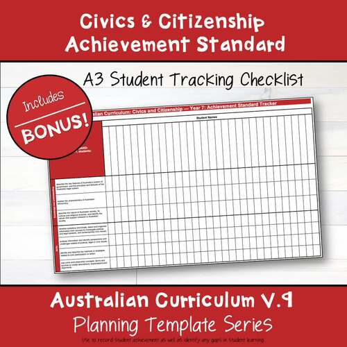 V9 Australian CIVICS & CITIZENSHIP ACHIEVEMENT STANDARD CHECKLISTS – Year 7