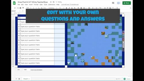 Christmas Pixel Art Reindeer Editable and Self Checking Activity for ...