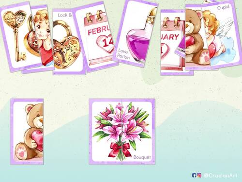 Valentine’s Day Picture Puzzle Pairs | Toddler, Preschool Pre-K ...