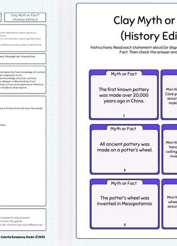 Clay Myth or Fact? (History Edition) | Pottery History Game | TPT