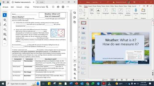 Weather: What is it, how do we measure it? Guided notes and matching ...