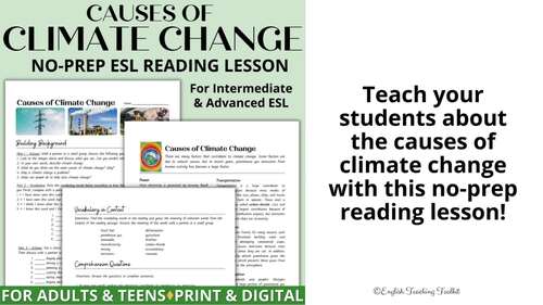 Adult ESL Reading Comprehension Passage - Causes of Climate Change ...