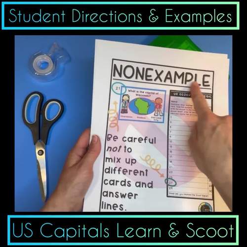 State Capitals US Scoot Cards by Amanda Bowen - The Sci Ed Teacher