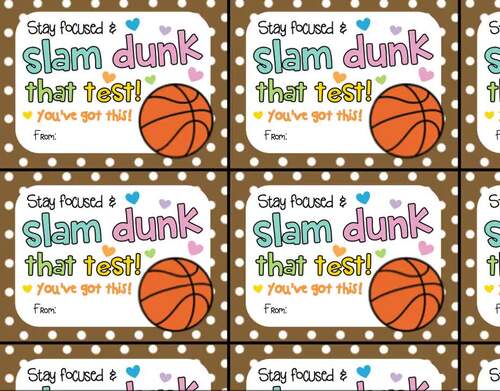 Basketball (Fidget Toy) Testing Motivation Gift Tag- Stay focused ...