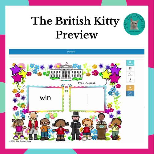 Presidents Day Irregular Past Tense Verbs Digital Grammar Boom™ Cards