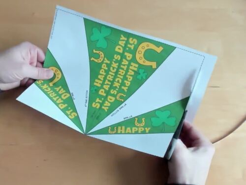 St. Patrick's Day Paper Airplane PLANE Design Templates Craft Activity