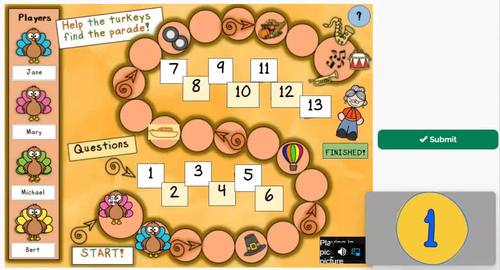 "Old Lady Who Swallowed a Turkey" GAME & QUESTIONS Boom Cards BUNDLE