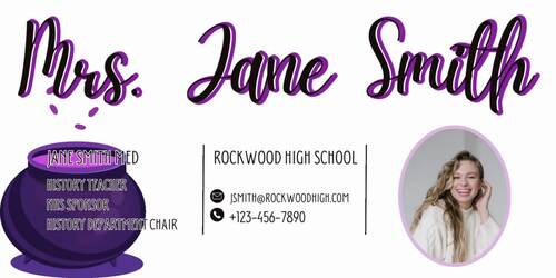 Customizable Canva Halloween Cauldron Teacher Email Signature Template