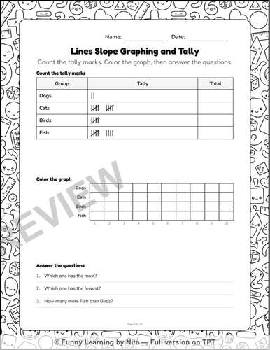 2nd Grade Graphing & Tally| Bar Graphs, Tally Marks and Data Analysis