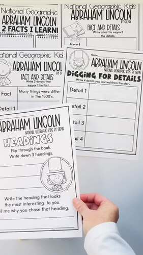 Abraham Lincoln by Gilpin Read Aloud Book Activities Comprehension ...