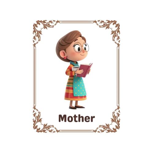 18 Family Flashcards; Vocabulary Flashcards for kids; Montessori Flashcards