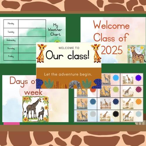 Giraffe theme classroom posters by Gizelle Geyer | TPT
