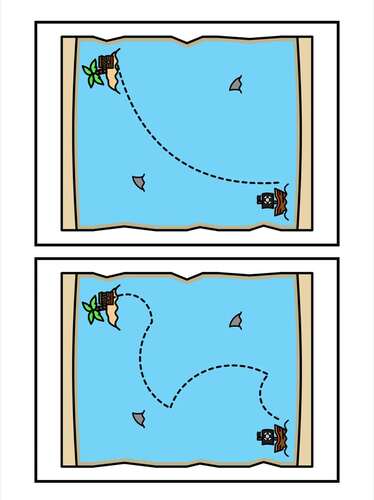 Pirate Treasure Map Tracing Fine Motor Activity Designed for PreK and ...