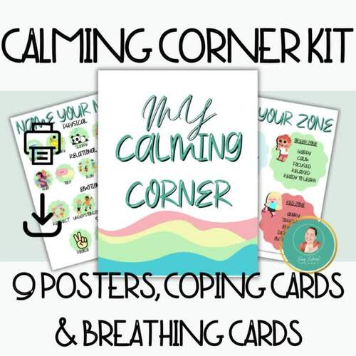 Calming Corner Kit, Coping Skills, Emotion Regulation, Posters, New ...