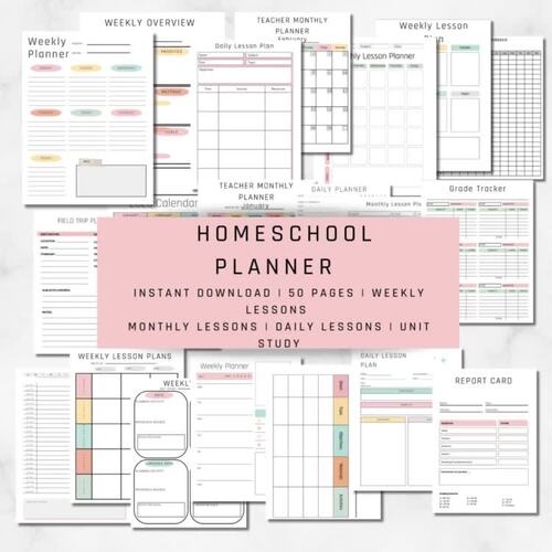 Printable and Editable Homeschool Planner for Moms by Nurture Beginnings