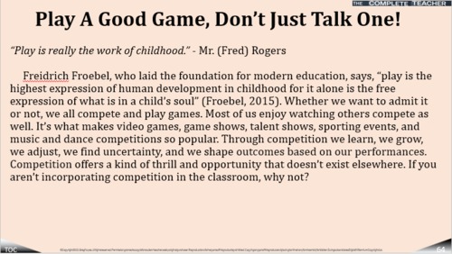 COMPLETE TEACHER Lesson 64 - Play A Good Game, Don’t Just Talk One!