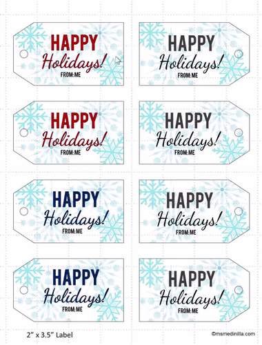 Christmas Gift Tag Template Snowflakes Printable Gift Tags, Editable ...
