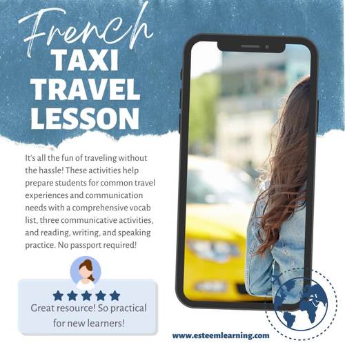 French Travel Lesson - Negotiating a Taxi by Esteem Learning | TPT