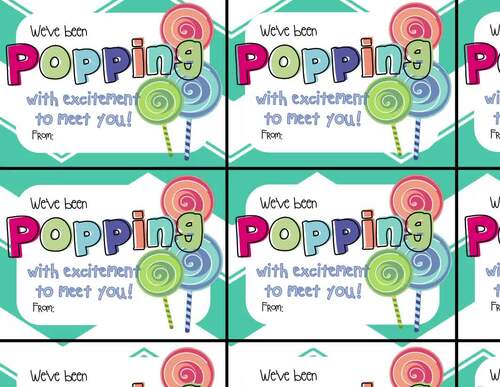 Lollipop/ Blow Pop Beginning of Year Gift Tag-We've been popping with ...