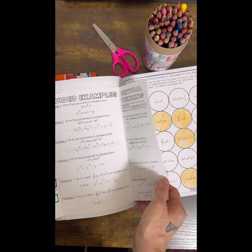 Polynomial Operations Guided Notes Activity Worksheets | Interactive ...