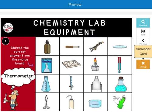 Identify Chemistry Lab Equipment Mystery Picture Boom Cards™ Deck 2