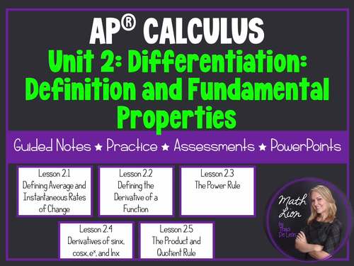 Differentiation: Definition and Fundamental Properties Calculus Lessons ...