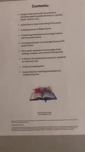 Complete High School ELA Lesson on Burns' "A Red, Red Rose" by MainelyLit