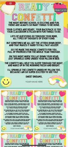 READY CONFETTI Printable Tags for Back to School and Open House (7 ...