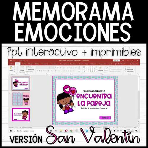 MEMORAMA INTERACTIVO EMOCIONES VALENTINE´S DAY. PowerPoint. | TPT